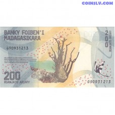 Collectible Banknote Madagascar 200 Ariary 2017 UNC (P-98(2))