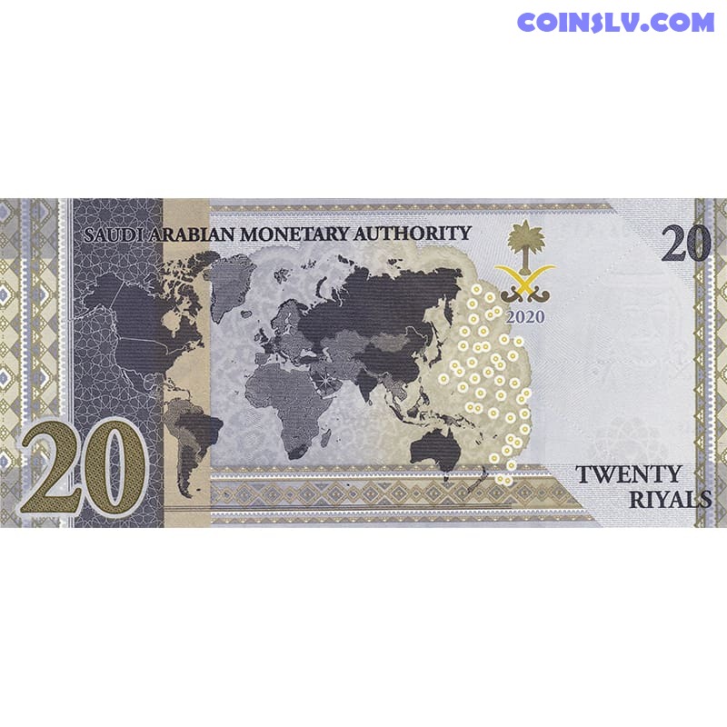 Saudi Arabia 20 Riyal 2020 UNC (P‑W44) - G20 Comm. Banknote